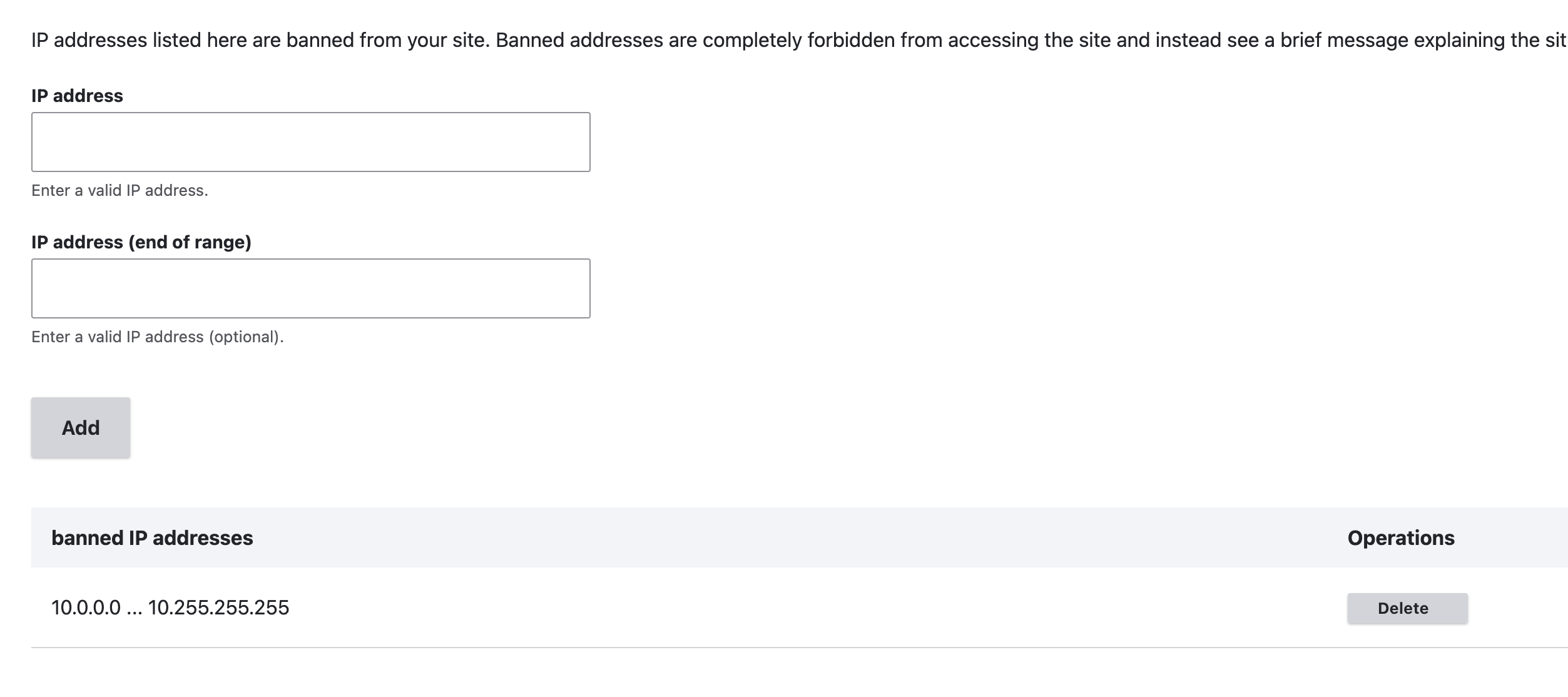 Enable blocks instead of single IP-addresses in UI [#2972332] | Drupal.org